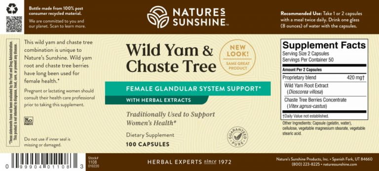 Wild Yam & Chaste Tree by Nature's Sunshine Wild Yam & Chaste Tree by Nature's Sunshine