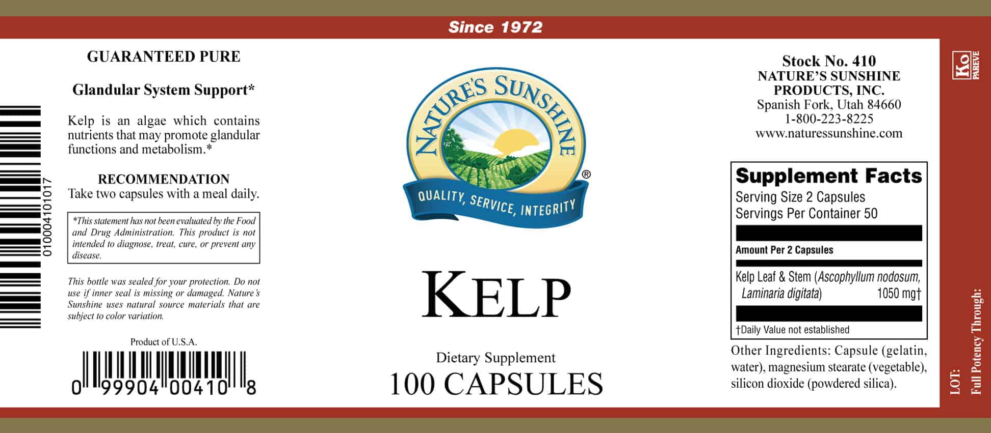 Kelp by Nature's Sunshine